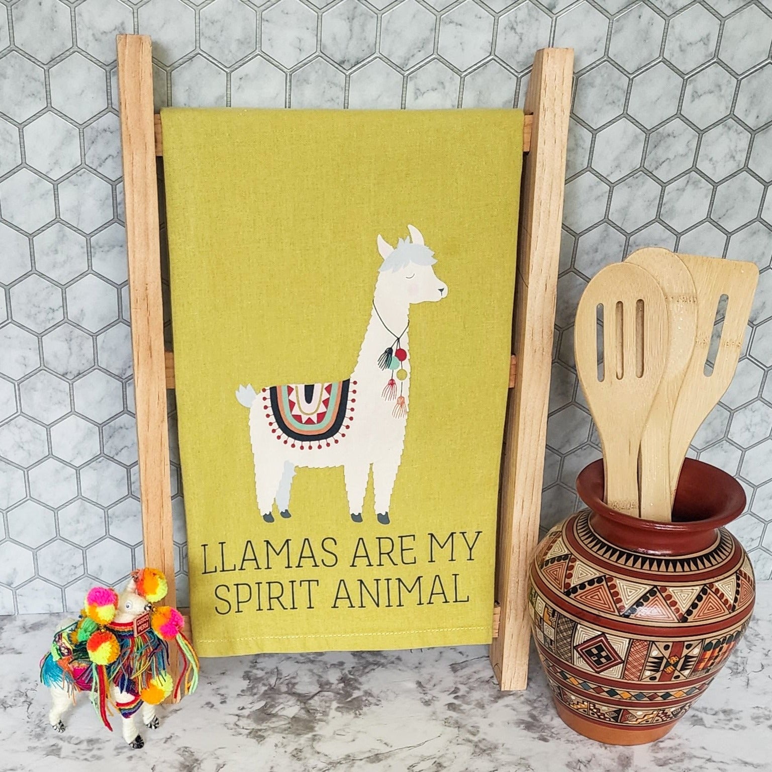 "Llamas Are My Spirit Animal" - Llama themed Kitchen Towel – My White Llama